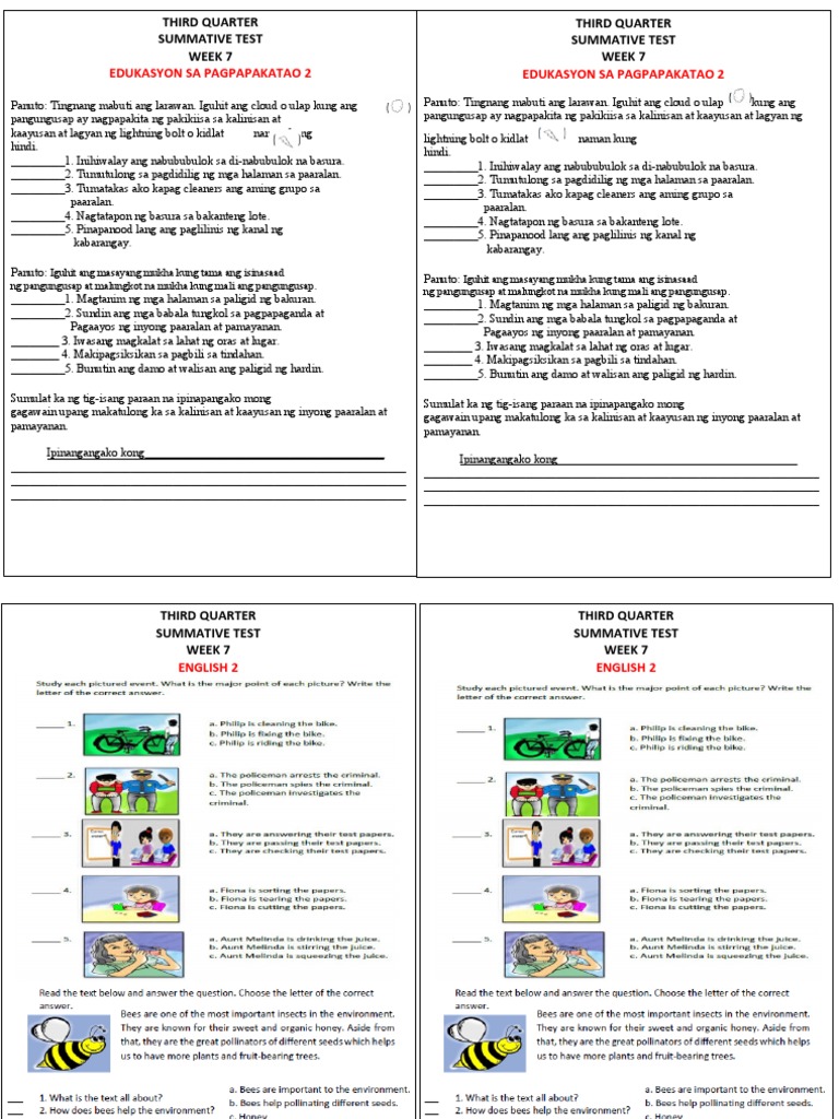 3rd Quarter Week 7 Summative Test | PDF