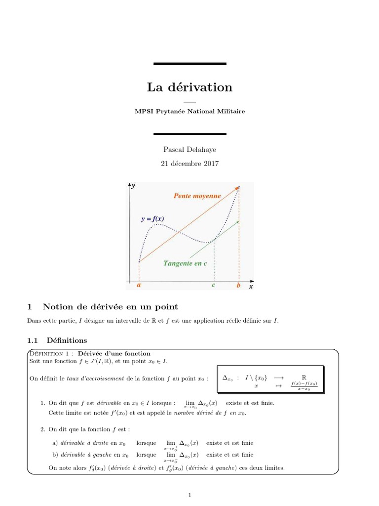 Dérivabilité et Formule de Leibniz | PDF | Fonction monotone | Extremum