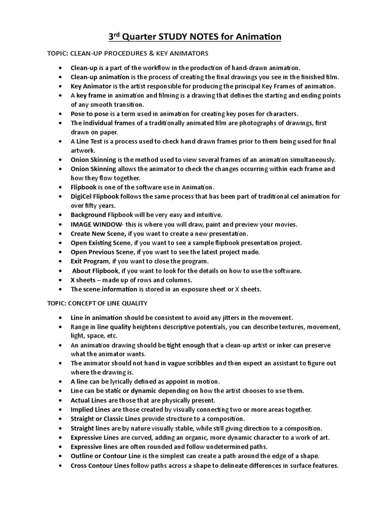 Animation Clean-Up & Key Concepts | PDF | Animation