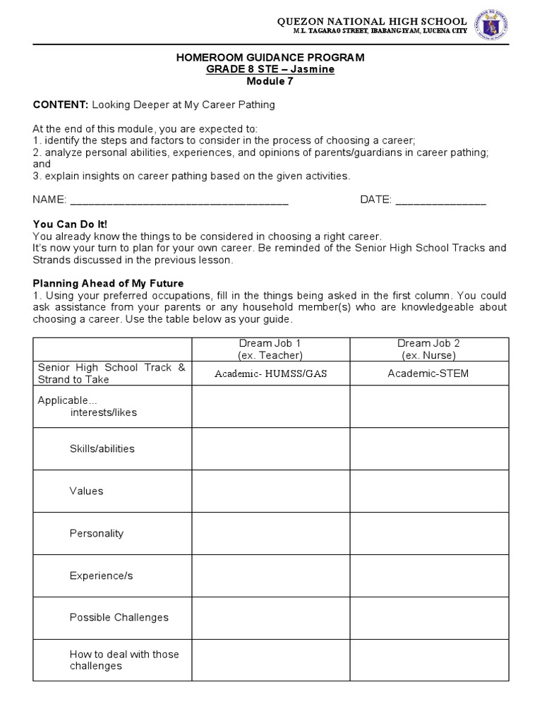 Answer Sheet Module 7 | PDF | Wellness