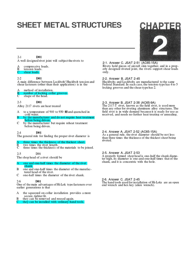 Sheet Metal and Non Metallic | PDF | Rivet | Heat Treating