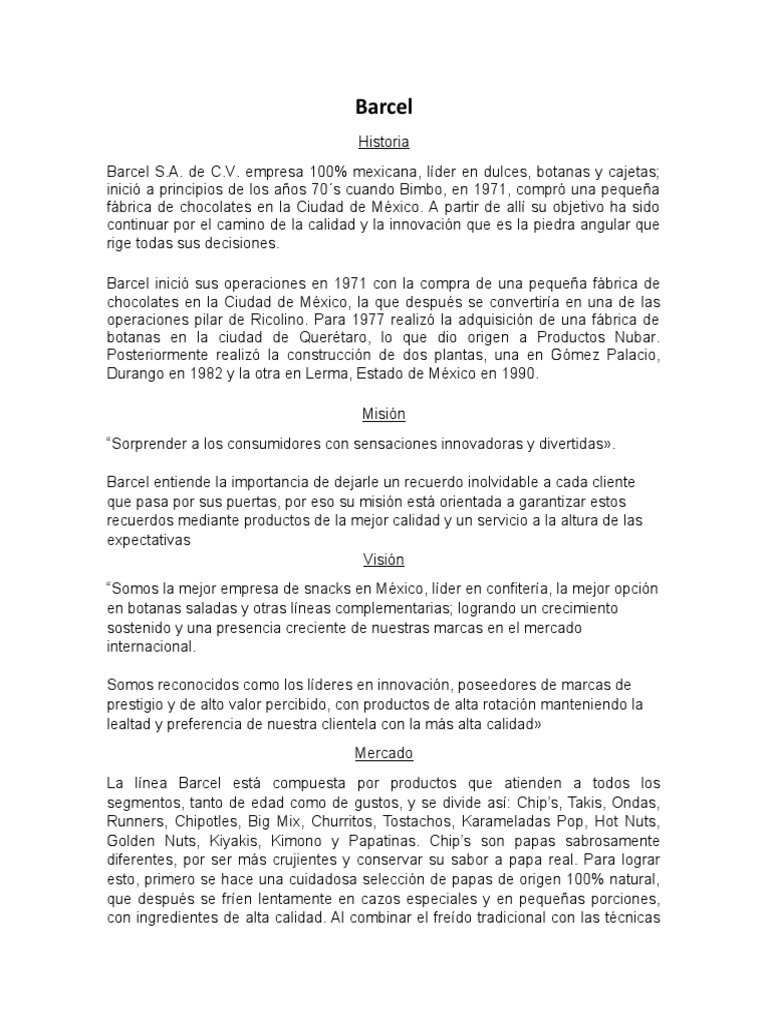 Barcel | PDF | Publicidad | Marca