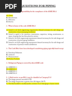 CBT Piping Question Paper With Answer | PDF | Pipe (Fluid Conveyance ...