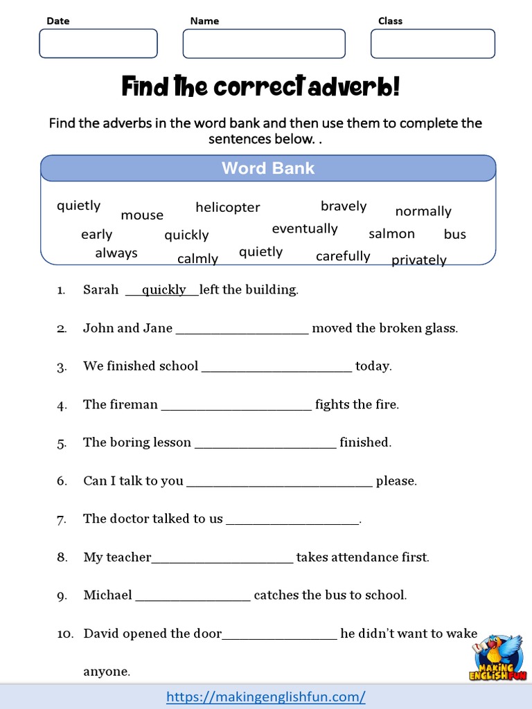 Adverbs 5 Worksheet Pack 1 | PDF | Adverb | Verb