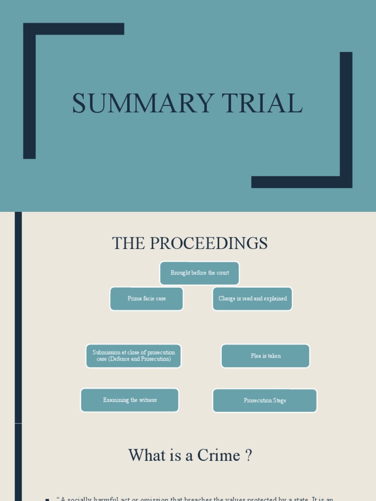 Summary Trial Pdf Prosecutor Reasonable Doubt
