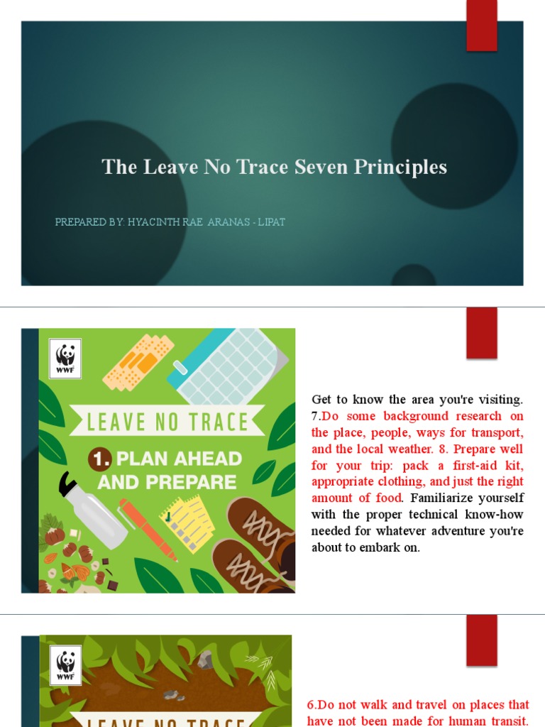 Seven Principles of Leave No Trace | PDF | Natural Environment