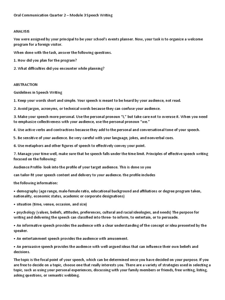 Oral Communication Quarter 2 | PDF | Conversation | Speech