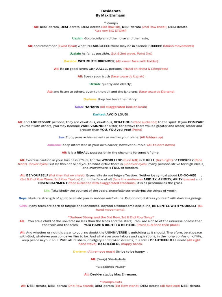 Desiderata Poem by Max Ehrmann | PDF