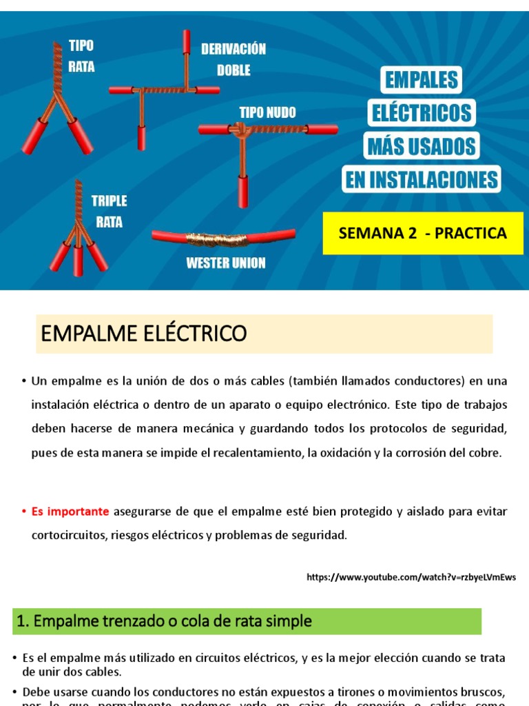 EMPALMES | PDF | Corriente eléctrica | Ingenieria Eléctrica