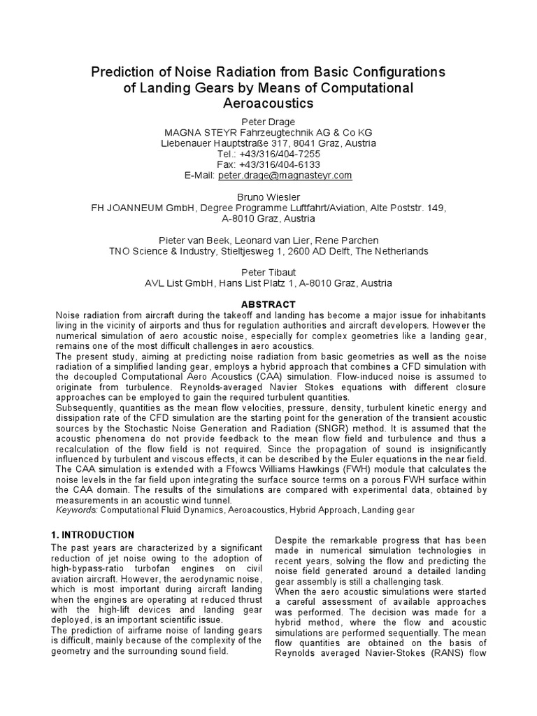 Application of The SNGR Method To Predict Noise Radiation | PDF | Computational Fluid Dynamics ...
