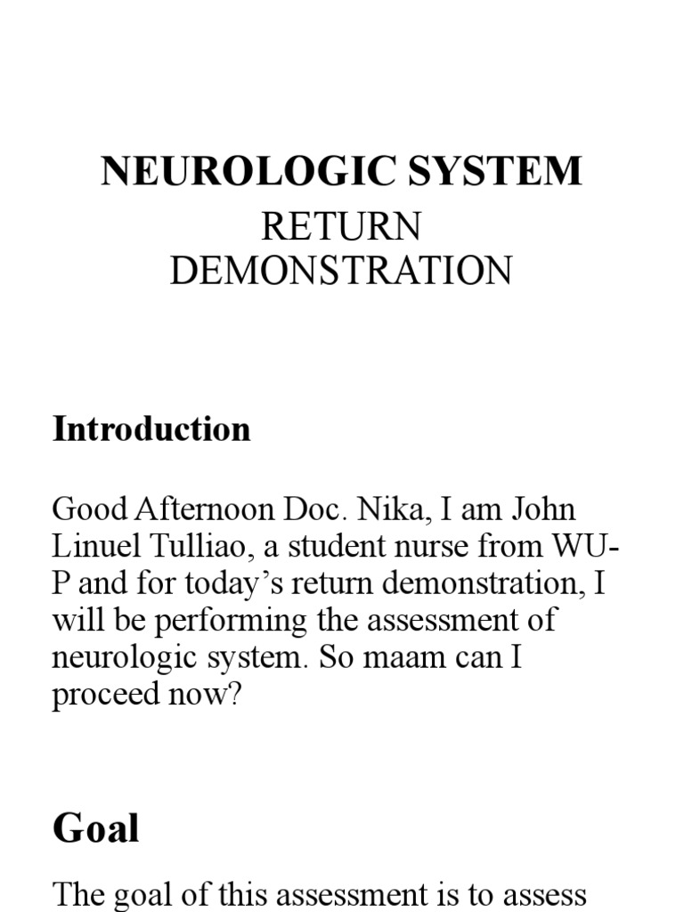 Neurologic System Assessment Guide | PDF | Balance (Ability) | Medical ...