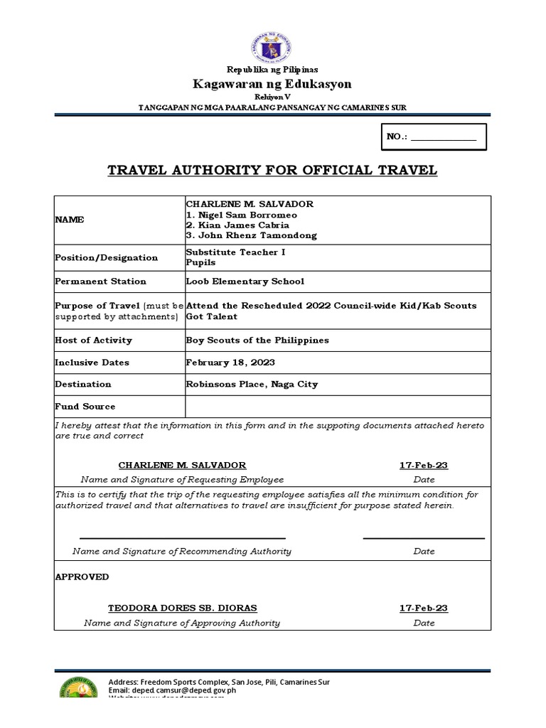 New Travel Template 10.10.2022 | PDF