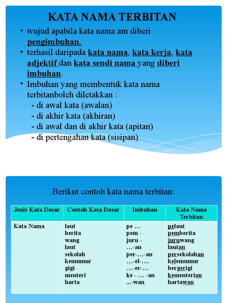Kata Nama Terbitan | PDF