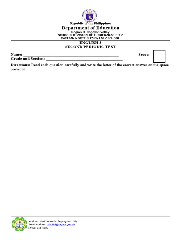 TQ Template IN ENGLISH Grades 1 2 | PDF