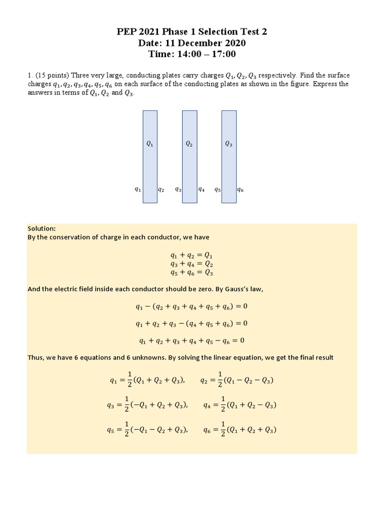 PEP 2021 Phase 1 Selection Test 2 - Solution | PDF | Electrical ...