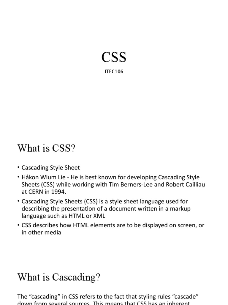 Itec106 02 Css | PDF | Html | Written Communication