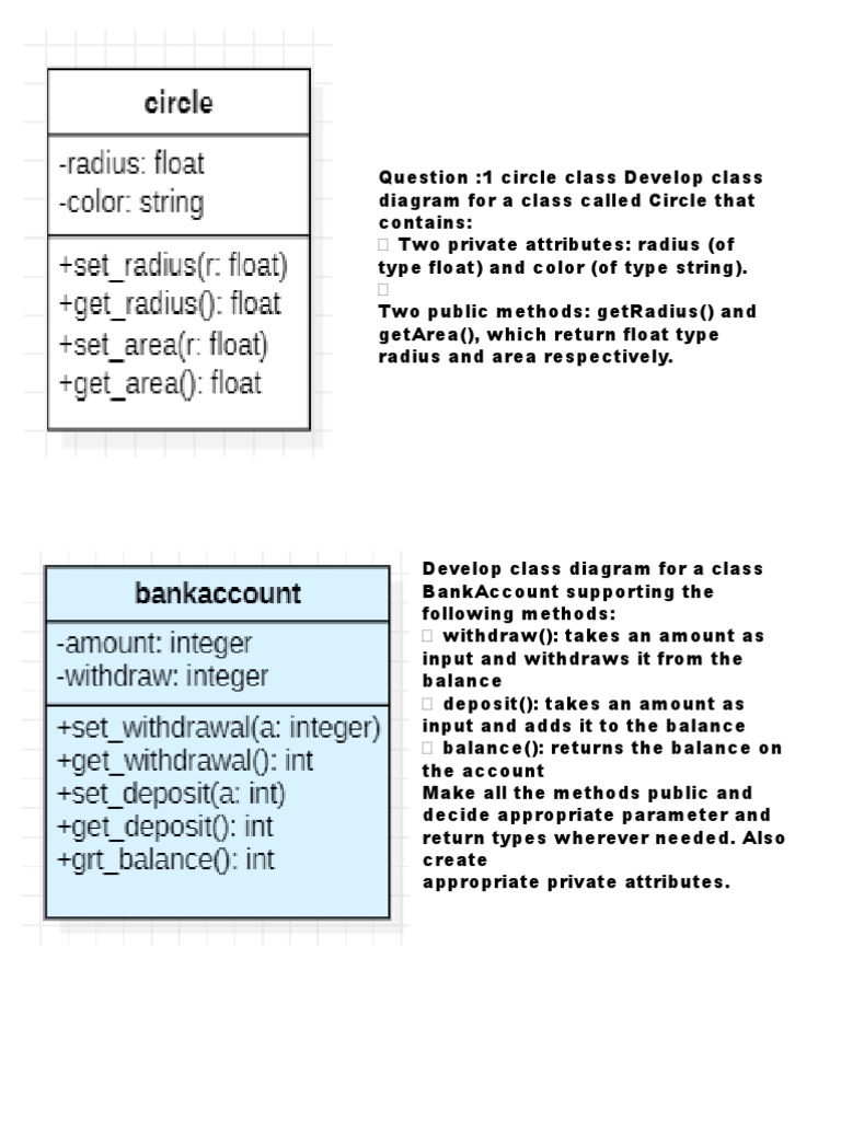 Cs110 Oops Class Diagram Pdf Method Computer Programming Class Computer Programming