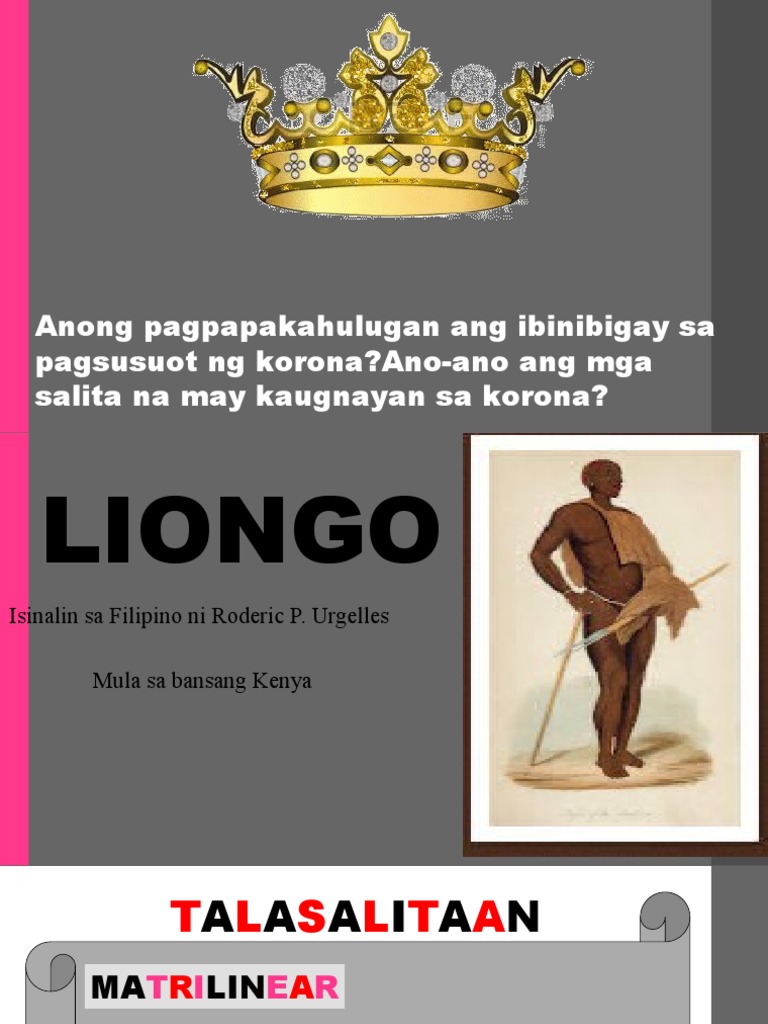 Q3 Lesson 1 Mitolohiyang Liongo | PDF