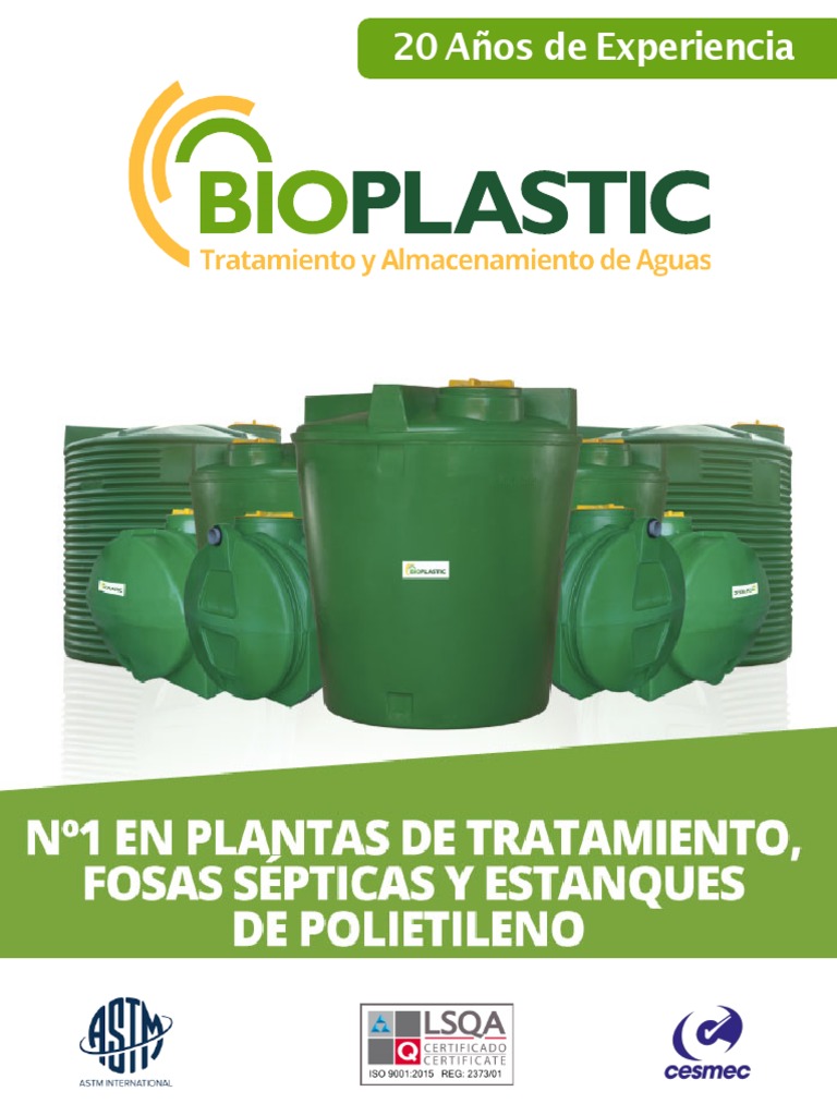 Catálogo BIOPLASTIC | PDF | Agua | Tanque séptico