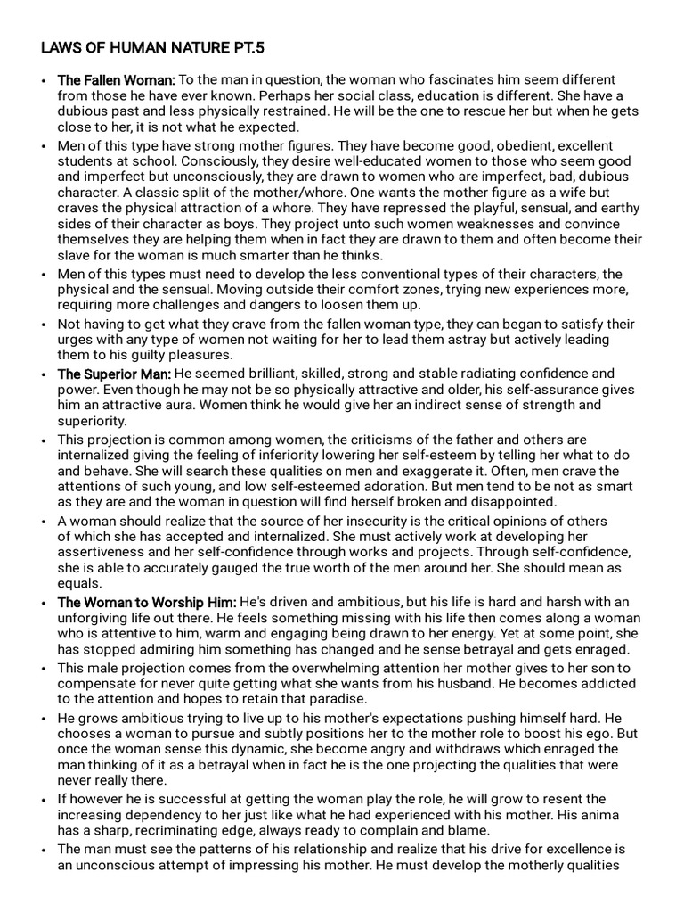 Laws of Human Nature Pt. 5 | PDF | Self Esteem | Femininity