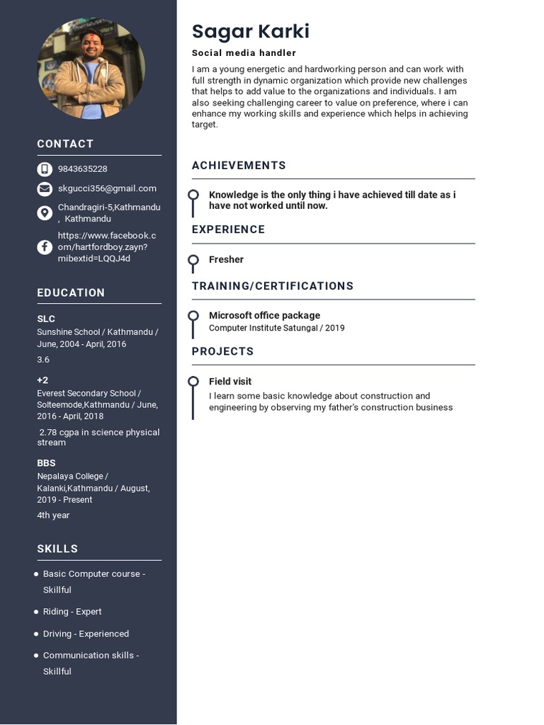 Sagar Karki CV | PDF | Career & Growth