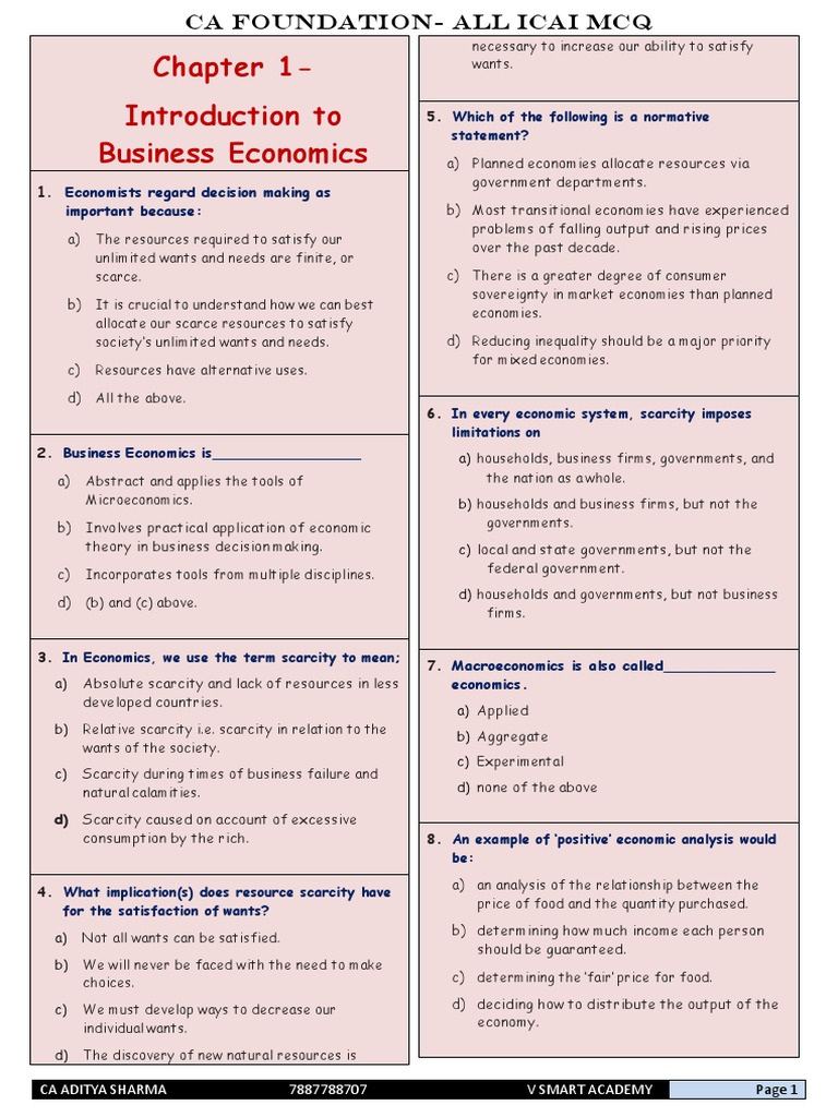All Icai MCQ Final | PDF | Demand | Elasticity (Economics)