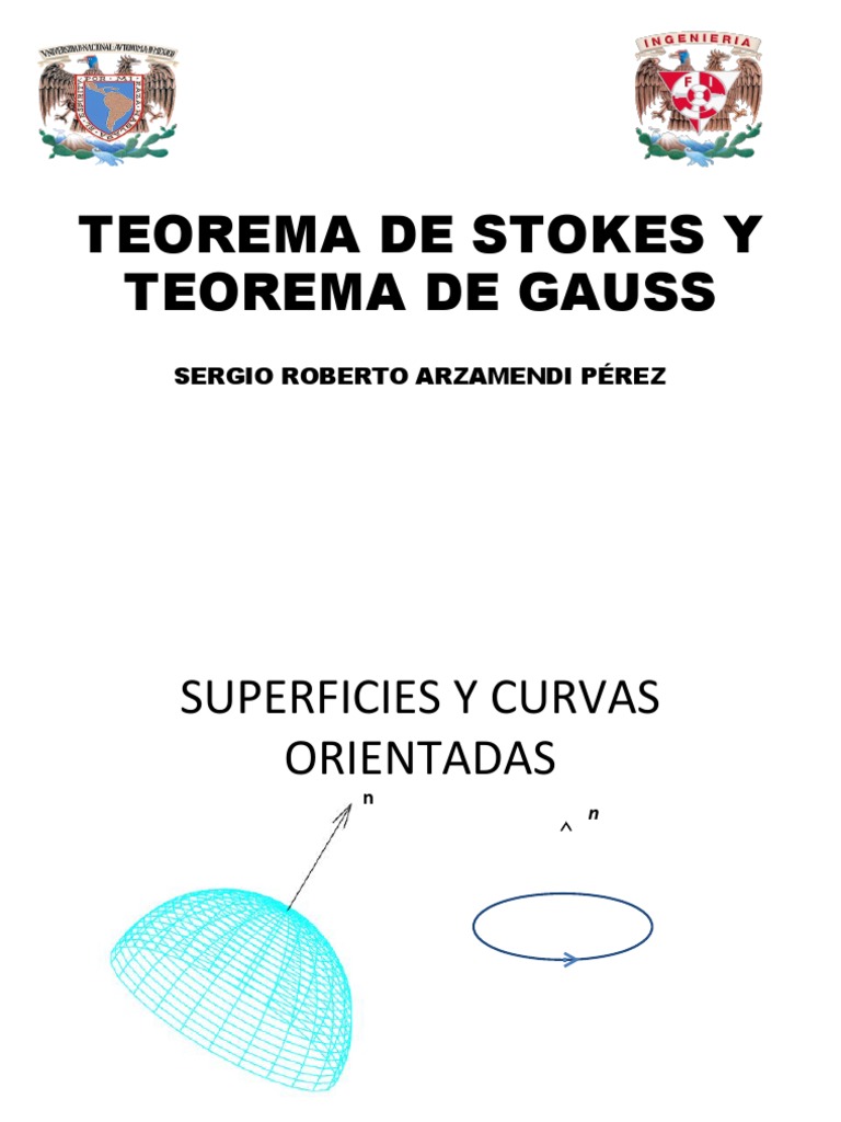 Teorema de Stokes Y Teorema de Gauss - Sergio Robert | PDF | Integral | Vector Euclidiano