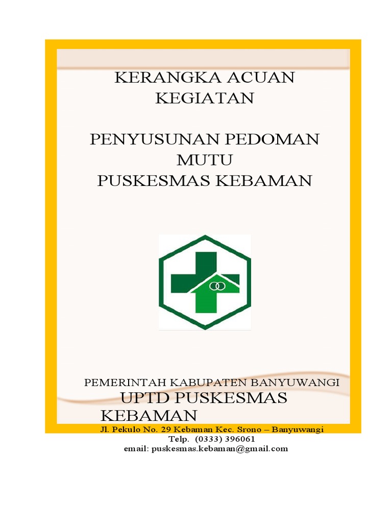 Sampul Kak Penyusunan Pedoman Mutu | PDF