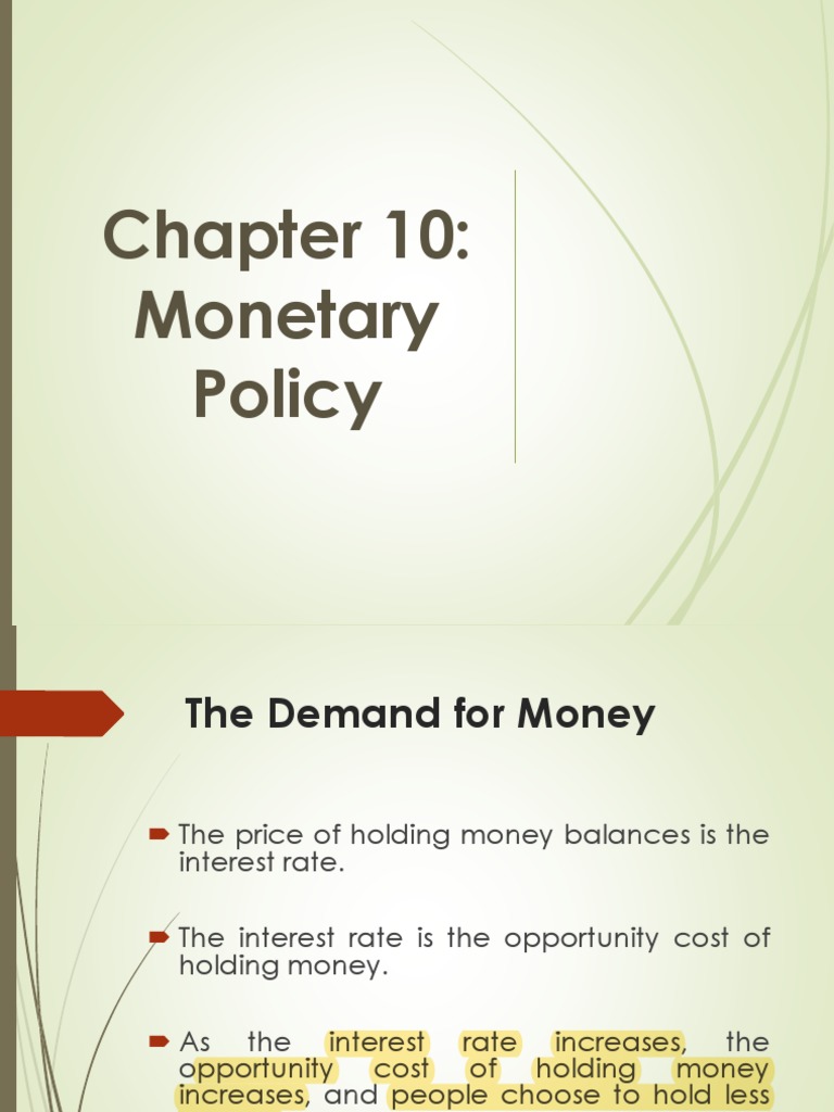 CH10 Monetary Policy | PDF | Keynesian Economics | Monetary Policy