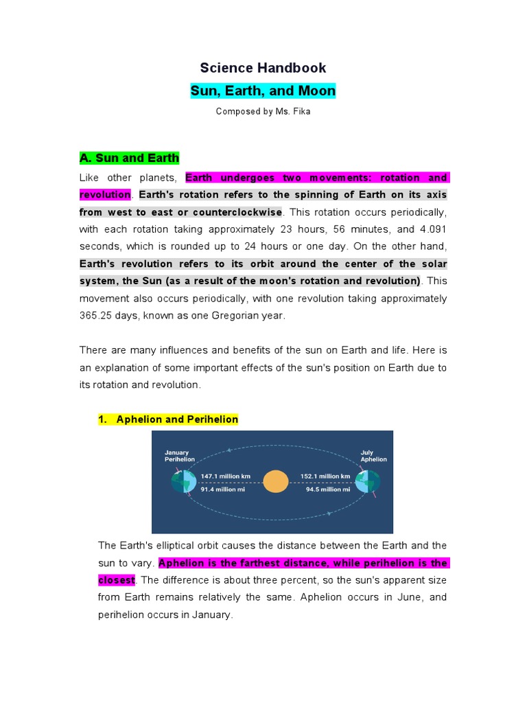 Sun, Earth, and Moon Dynamics Explained | PDF | Moon | Solar Eclipse