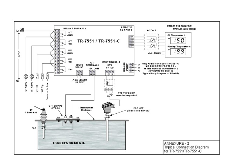 TR-7551 Wiring & Typical Connection Diagram | PDF | Electric Power ...
