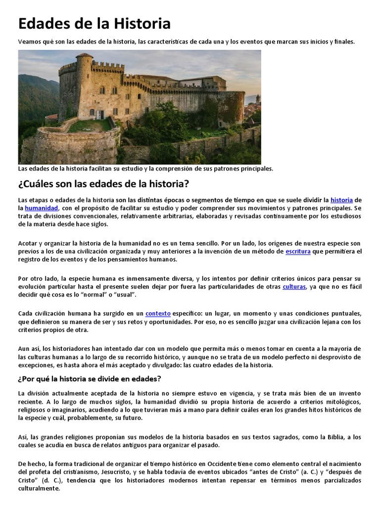 Edades de La Historia | PDF | Edades medias | imperio Romano