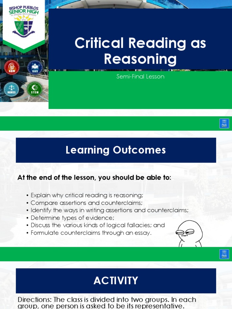 Critical Reading & Reasoning Guide | PDF | Fallacy | Evidence