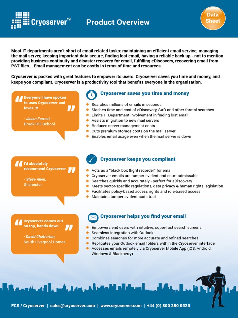 Cryoserver-Overview 2 | PDF | Microsoft Outlook | Software