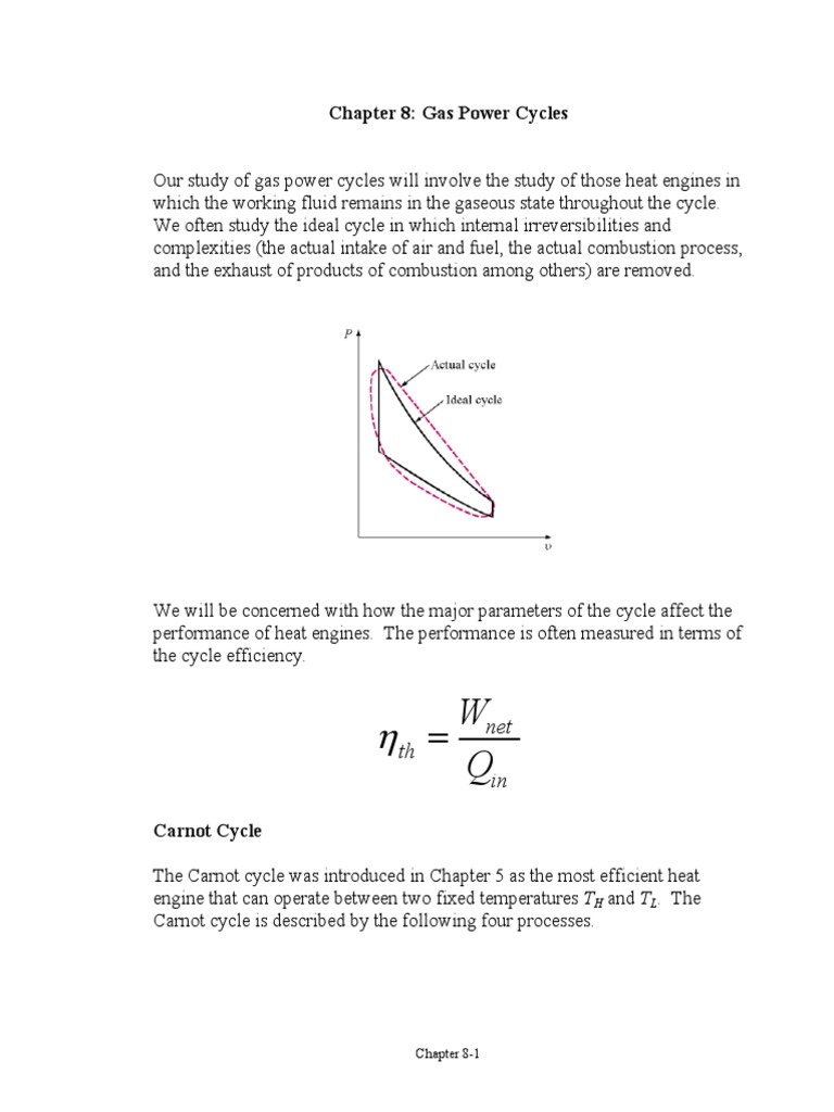 Gas Power Cycles | PDF | Quantity | Propulsion