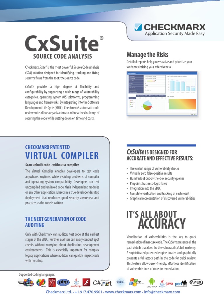 CxSuite Data Sheet | PDF | Vulnerability (Computing) | Source Code