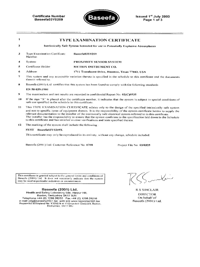 5533 10000 Baseefa | PDF