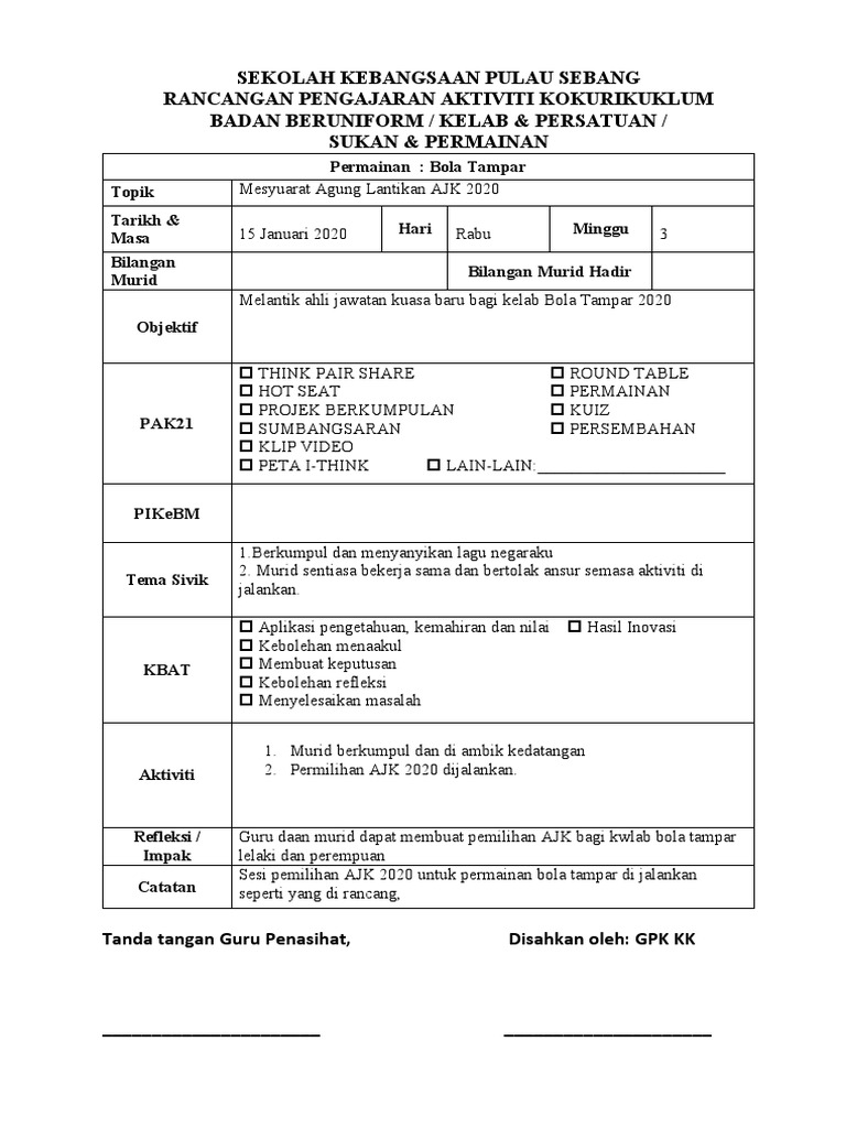 RPH Koku 15 Januari | PDF