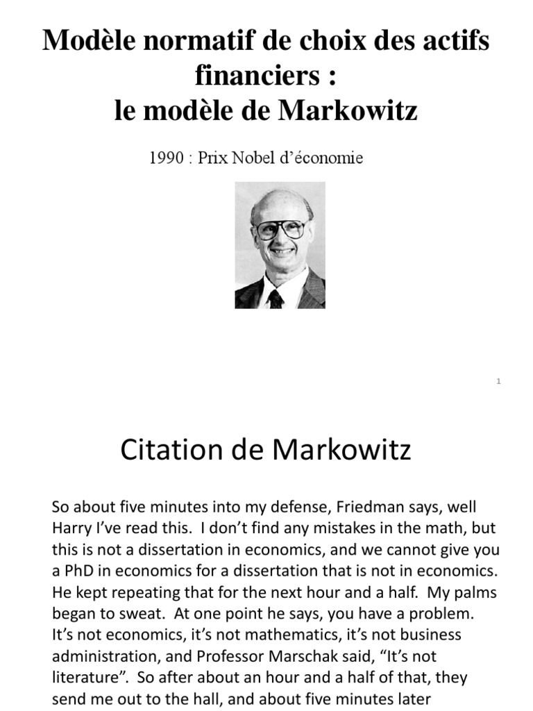 Modèle de Markowitz et Portefeuilles Efficients | PDF | Investisseurs ...