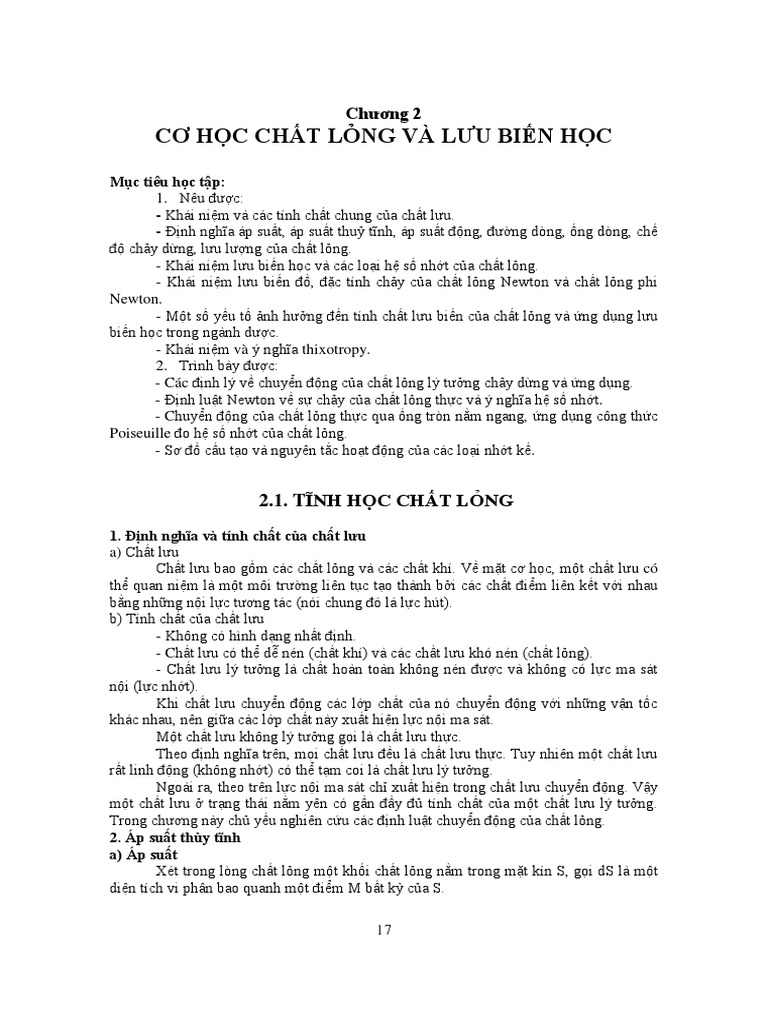 Chuong 2 Co Hoc Chat Long & Luu Bien | PDF