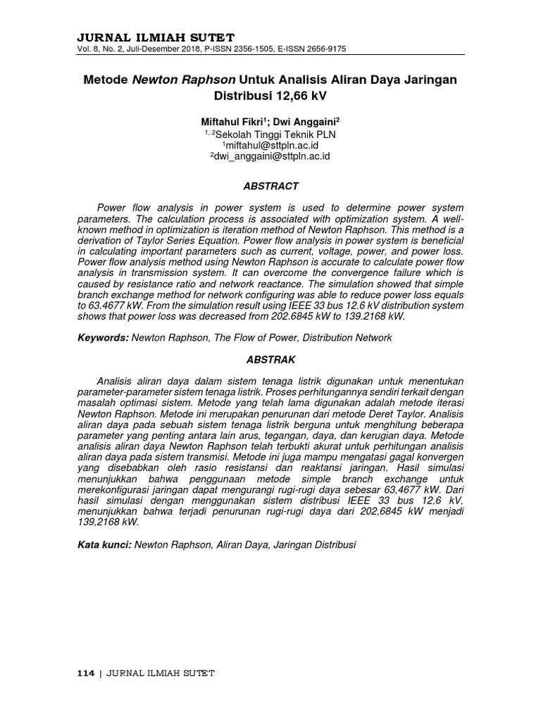Analisis Aliran Daya 12,66 kV Metode Newton Raphson | PDF | Sains ...