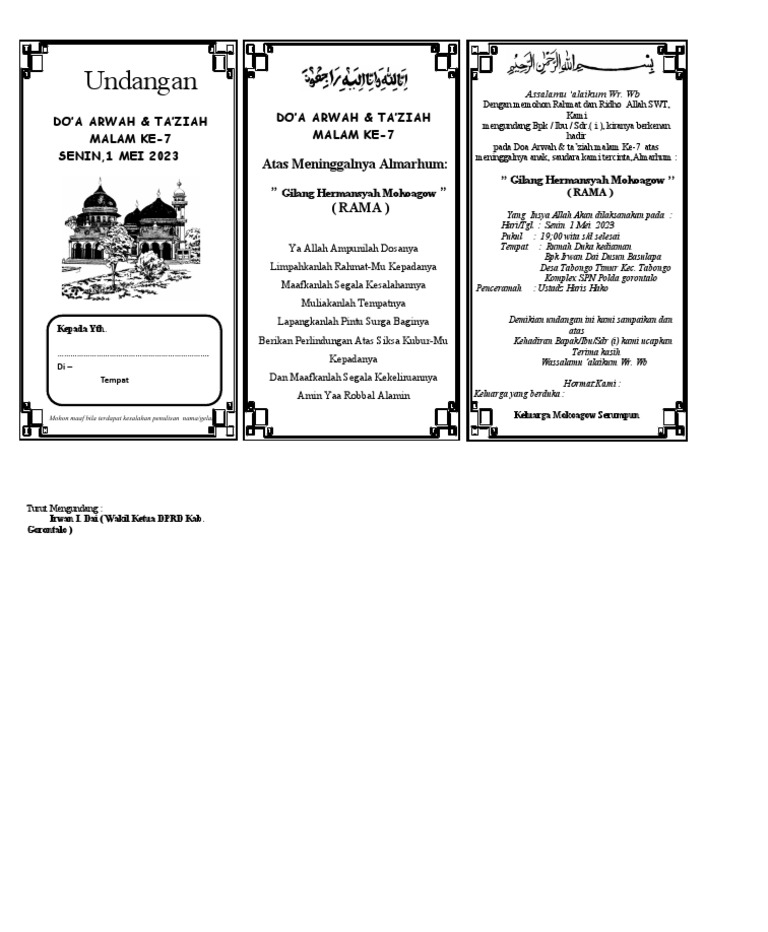 Undangan Takziah | PDF