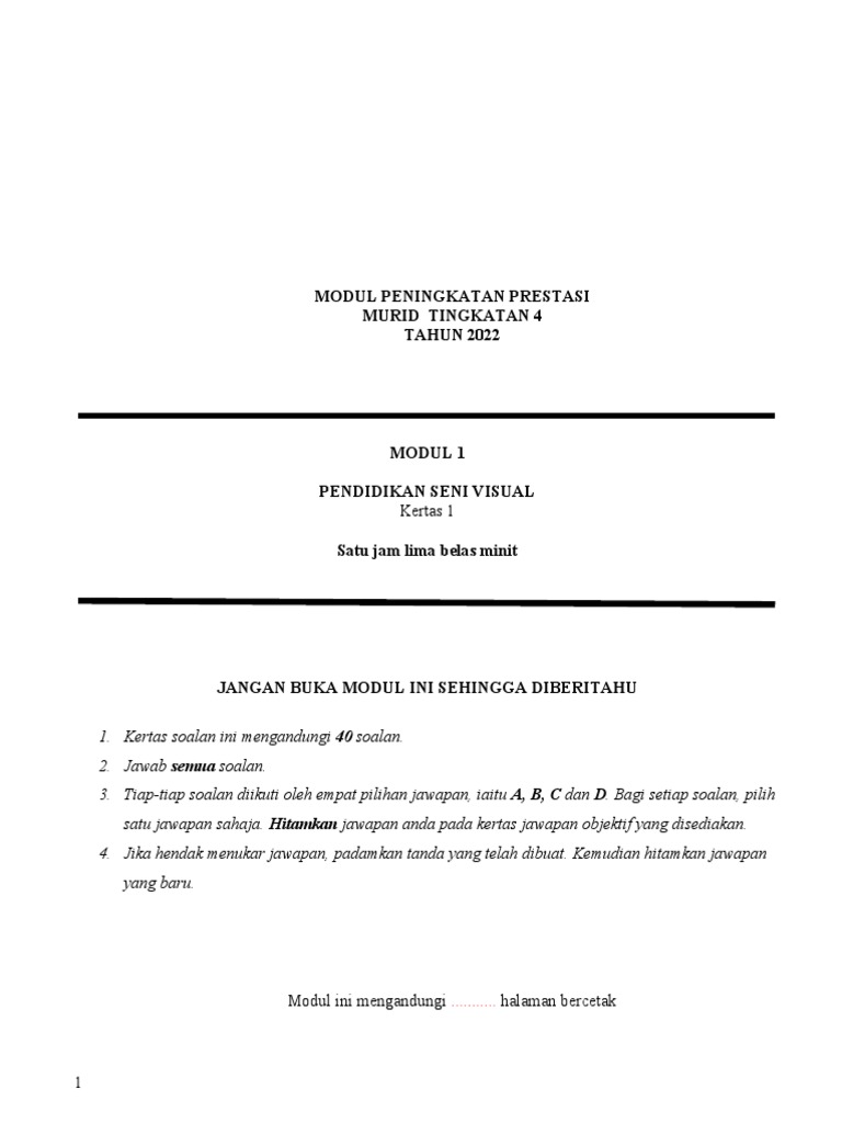 Modul Teori Seni TG4 2022 Daerah PT | PDF