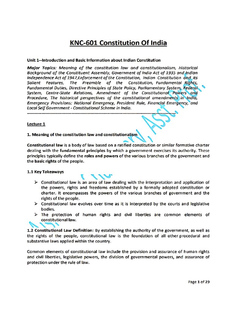 Unit-1 Notes COI (KNC-601) | PDF