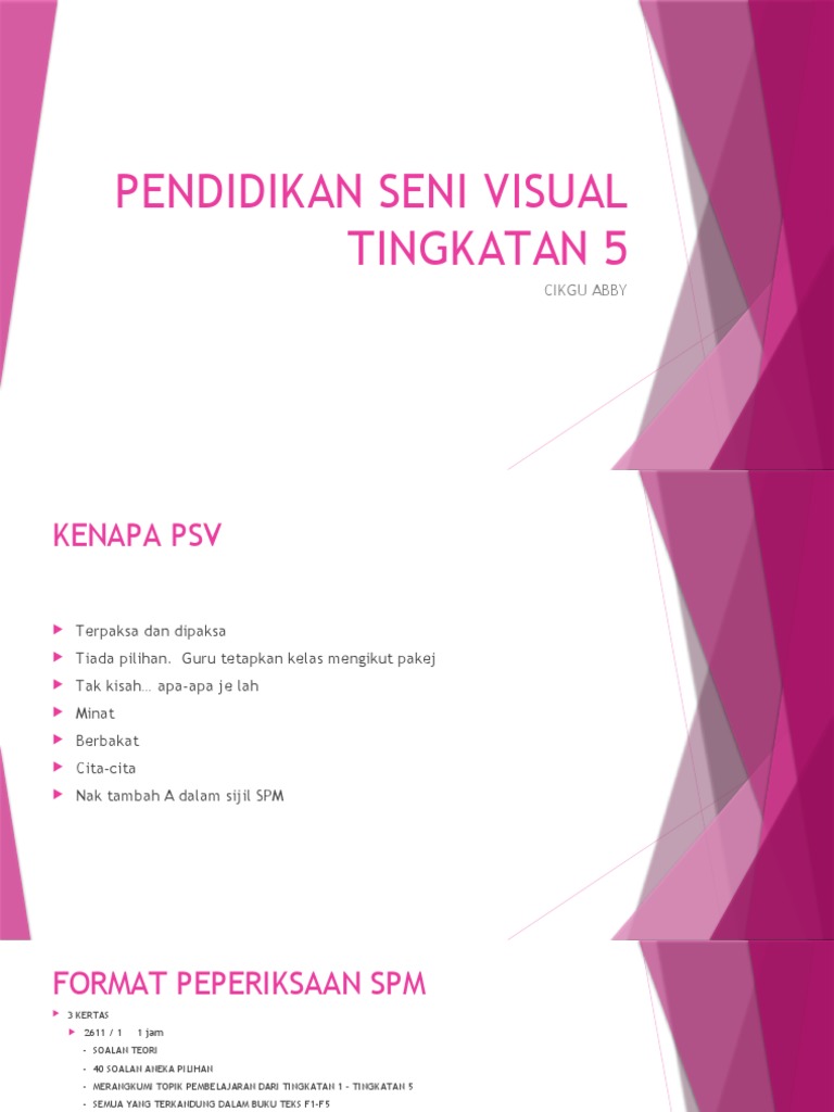 Pendidikan Seni Visual - Pengenalan SPM | PDF