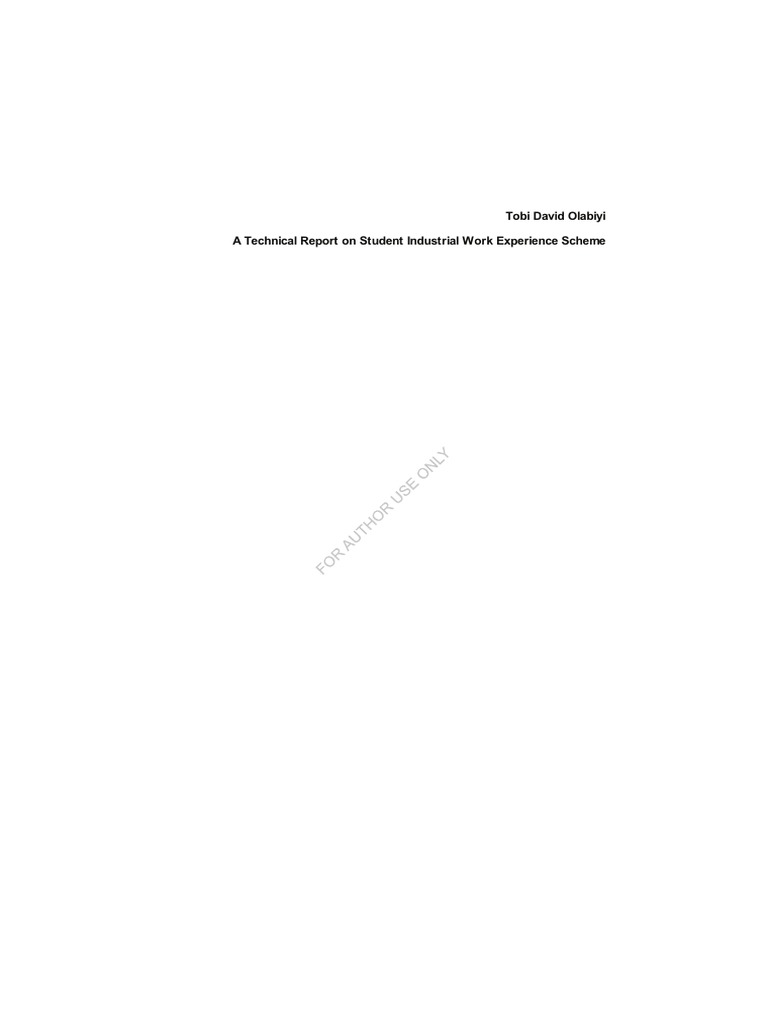 A Technical Report Work On Siwes Underta | PDF