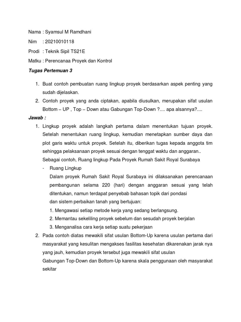 PERENCANAAN PROYEK Dan KONTROL | PDF | Bisnis