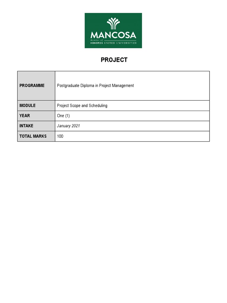 Project Scope Management Plan Guide | PDF
