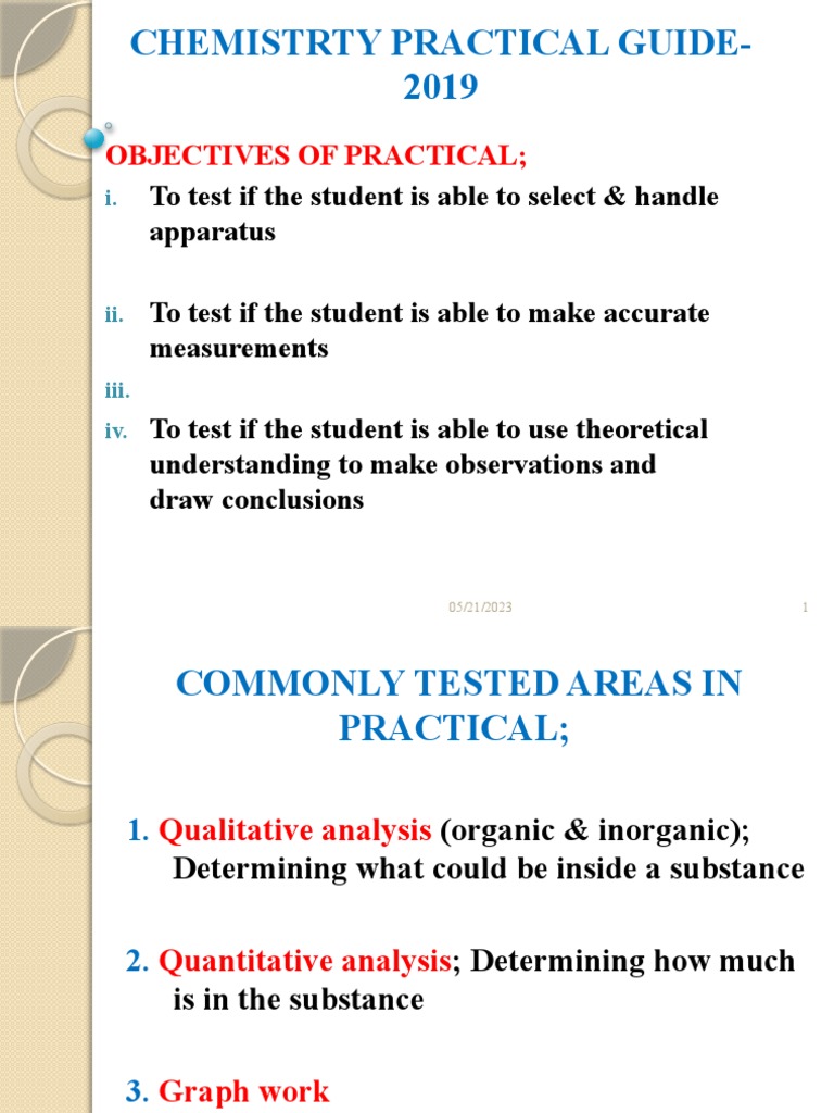 Chemistrty Practical Slides. | PDF | Titration | Chemistry