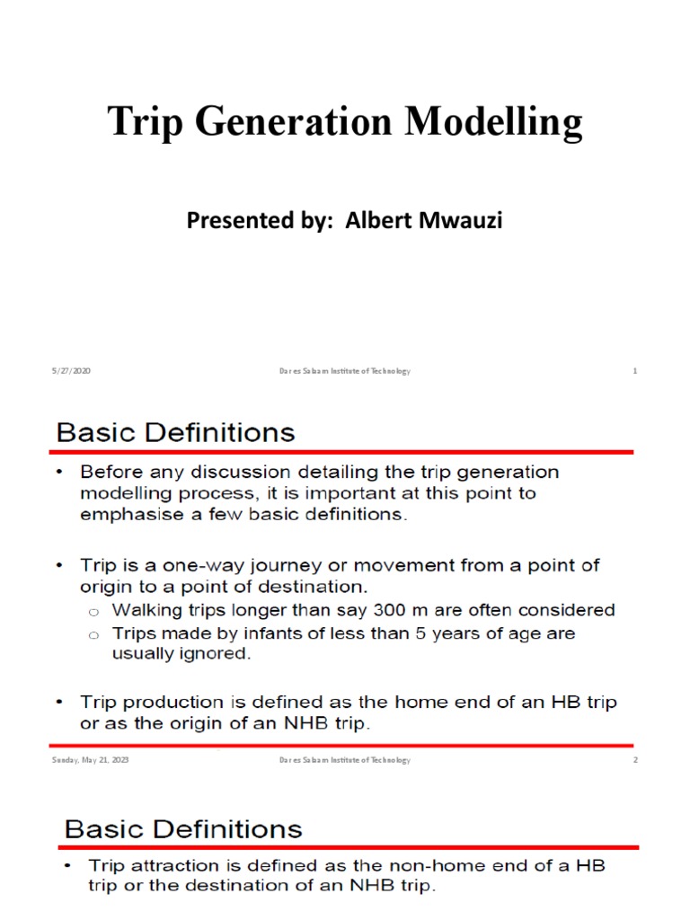 Trip Generation Modelling Overview | PDF